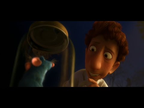 Ratatouille - Linguini almost dumps Remy in a river