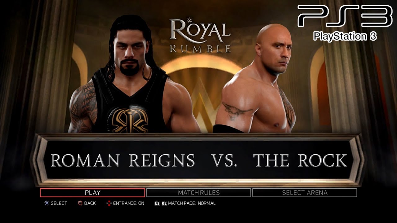 WWE 2K17 PS3 - Roman Reigns VS The Rock [2K][mClassic] - YouTube