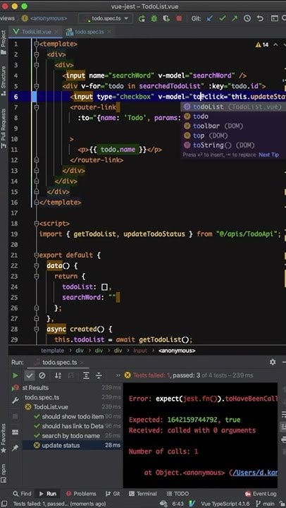 【TodoList 21】【TodoStatus更新. API call アサート3】1Min LiveCoding Vue/Jest - YouTube