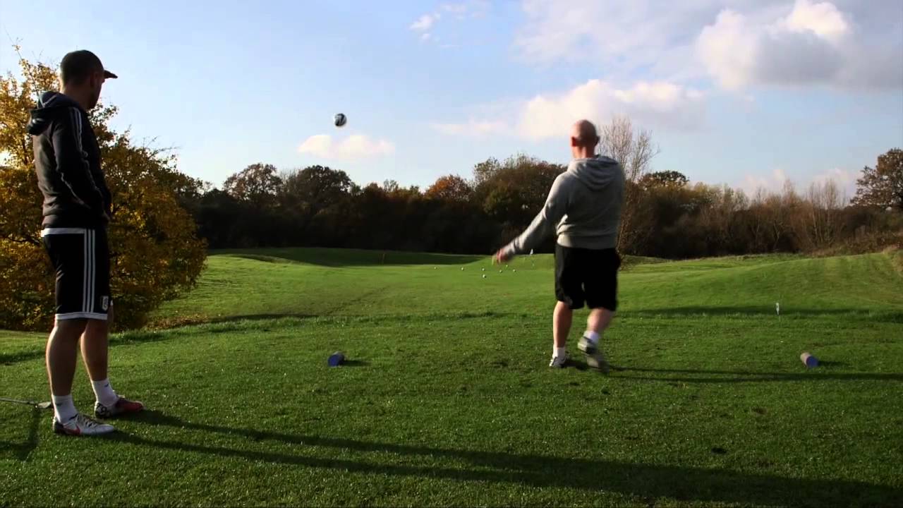 EX-ENGLAND FOOTBALLER TAKES ON GOLF VERSUS FOOTGOLF CHALLENGE - YouTube