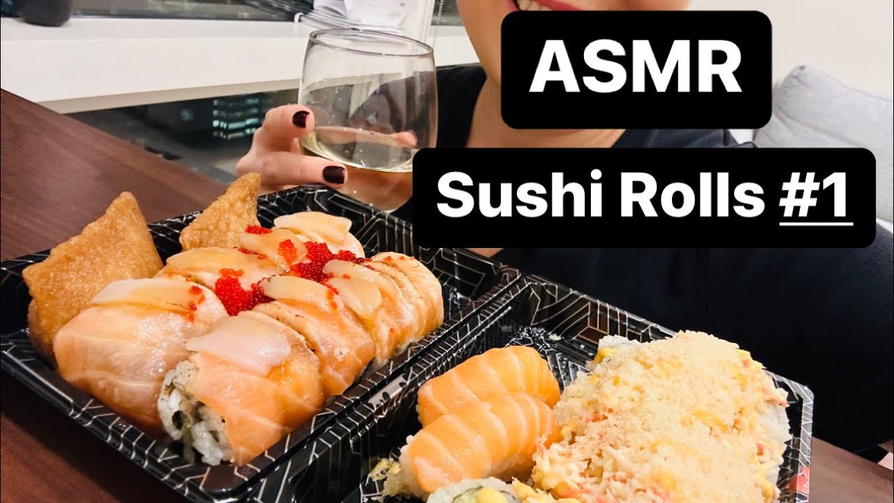 ASMR SUSHI ROLLS #1 (Eating sounds) - YouTube