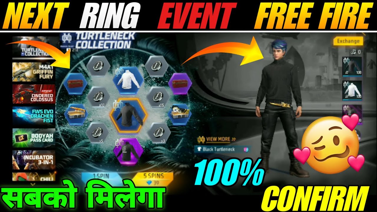 NEXT RING EVENT FREE FIRE 😱😮| BLACK TSHIRT RING EVENT | UPCOMING EVENT ...