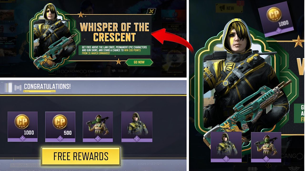 How To Earn FREE 1000 COD POINTS & Free Characters Weapons Whisper of ...