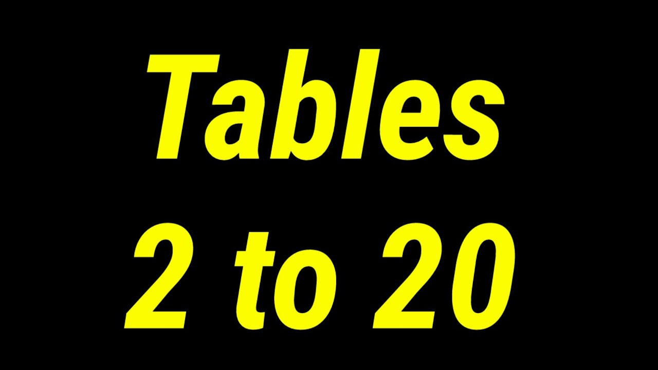 Tables 2 To 20 YouTube tables-2-to-20-youtube