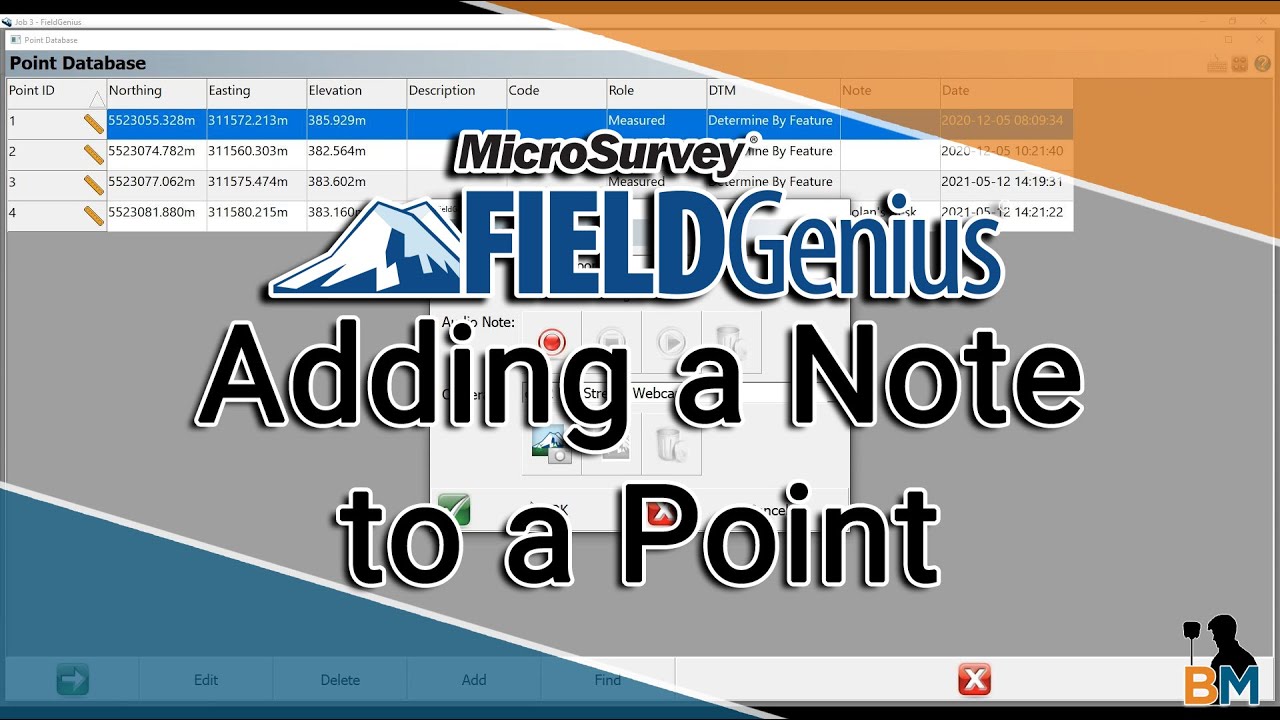 MicroSurvey FieldGenius How To: Adding a Note to a Point | Bench Mark ...