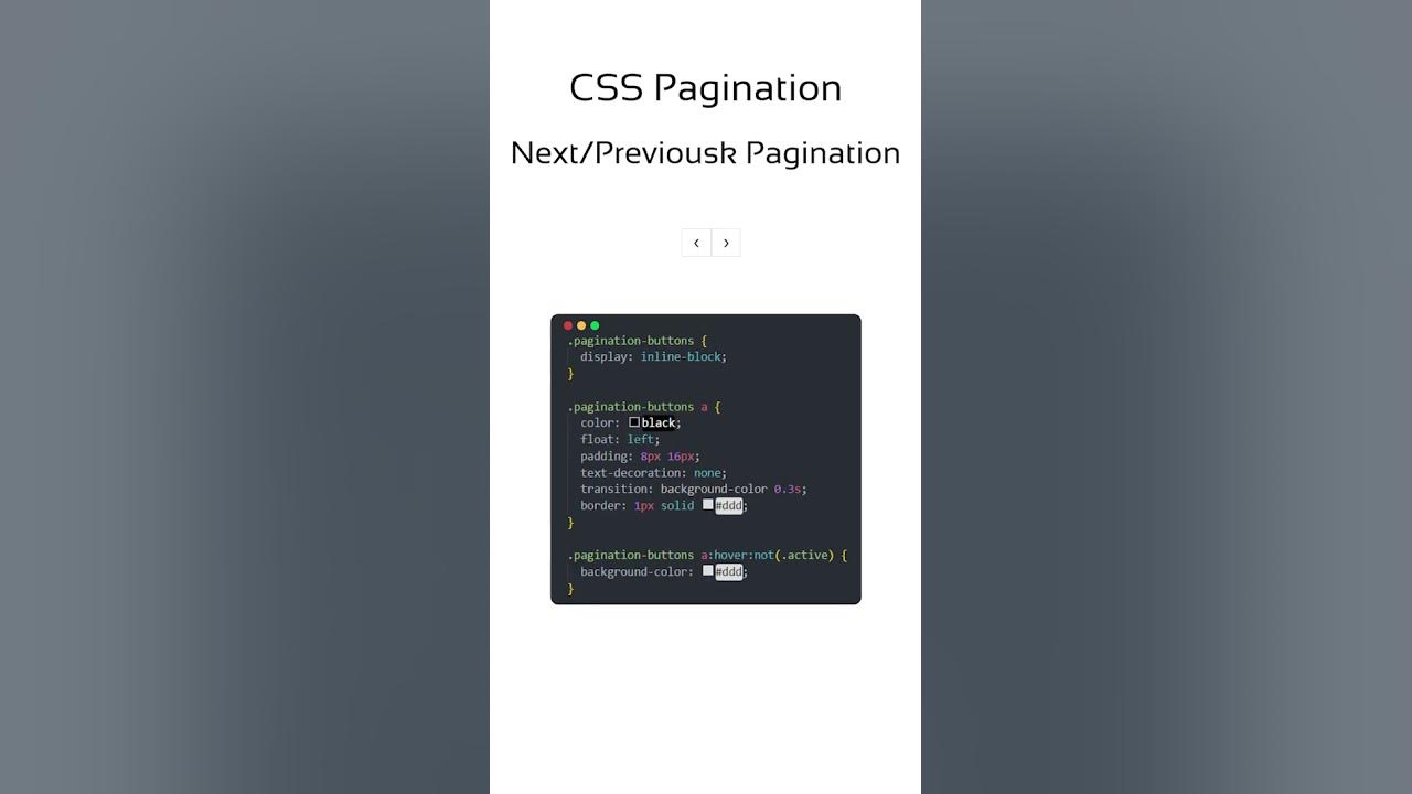 Css Pagination Different Pagination Type Css Trick Css Tips Html Css Javascript