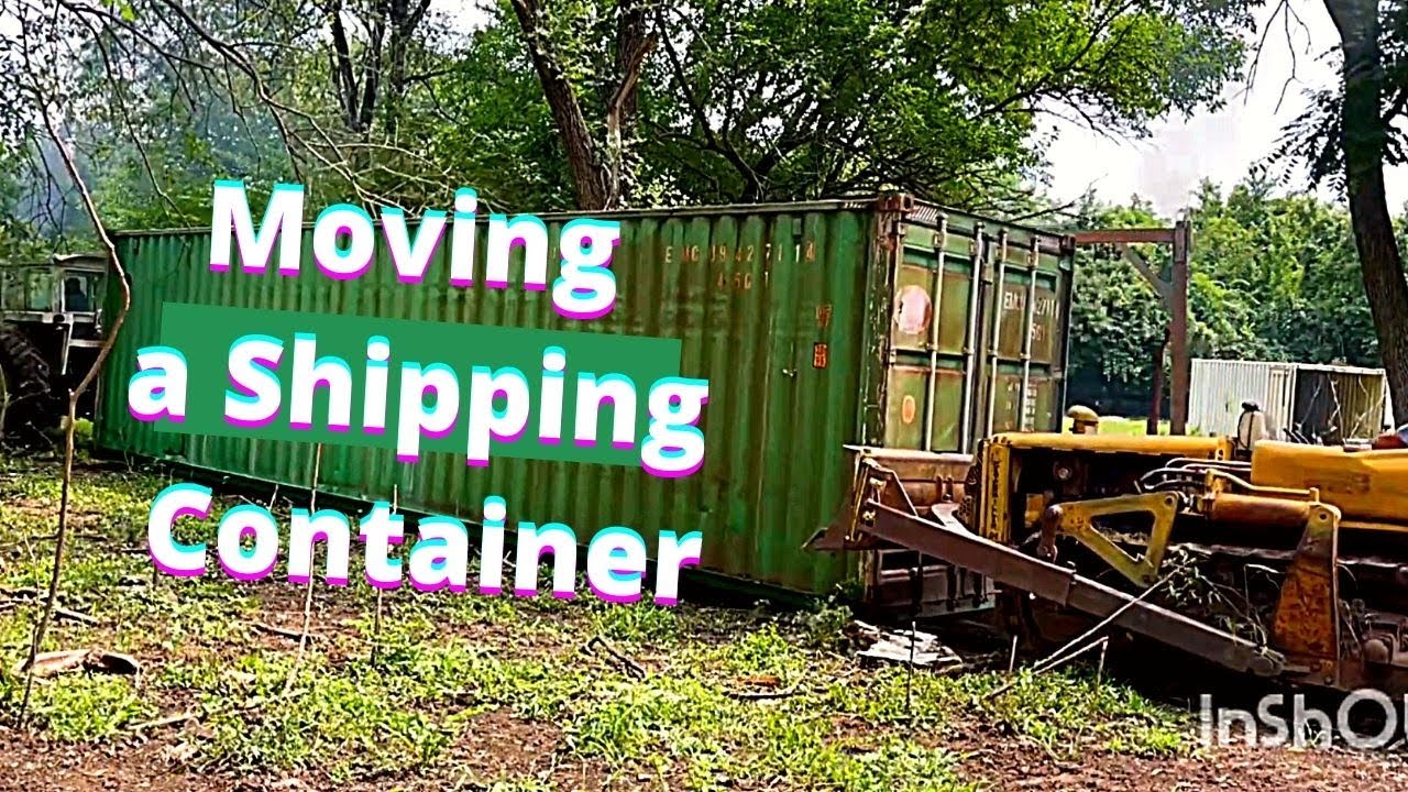 Moving a heavy 40ft shipping container - YouTube