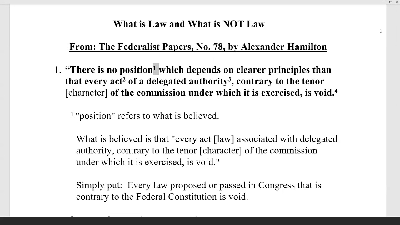 June 13, 2019, What Is Law and What Is NOT Law - YouTube