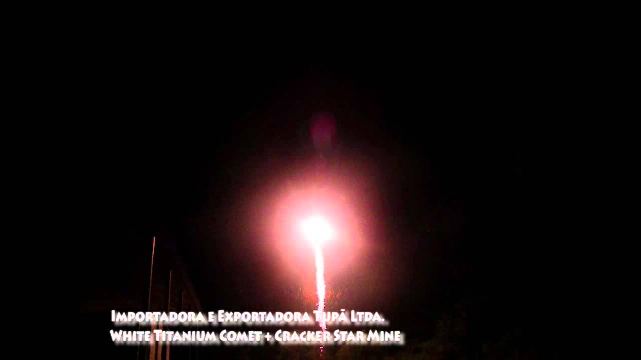 11 Candela 1 2 White Titanium Comet + Cracker Star Mine - YouTube