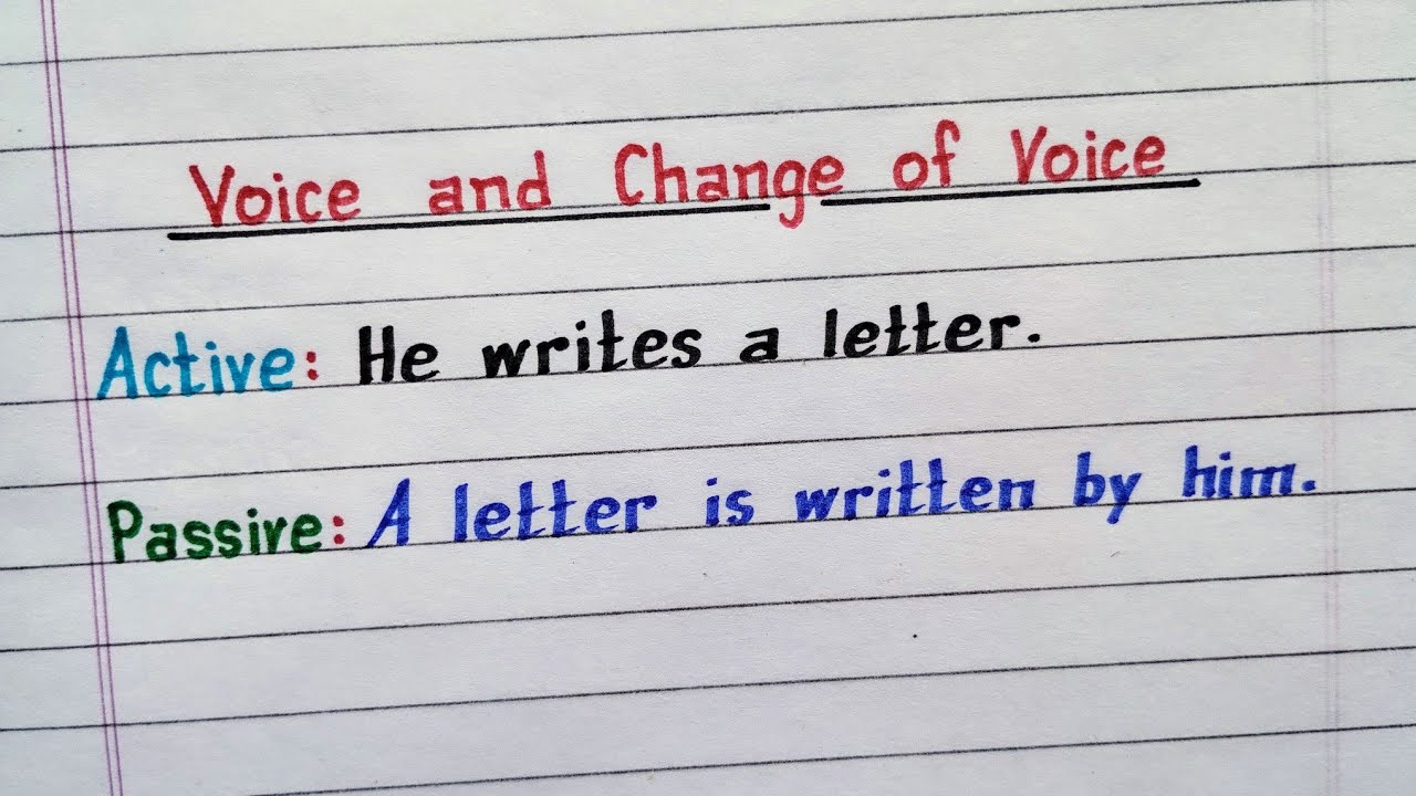 Change of Voice | Active and Passive | He writes a letter | Calligraphy ...