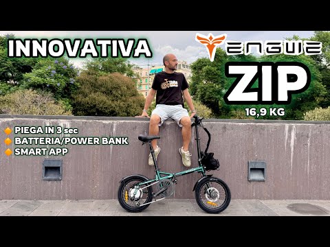 ENGWE ZIP ! Addio AUTO? AUTONOMIA 120 km - SI PIEGA IN 3 SECONDI con BATTERIA POWER BANK - I UNICA!