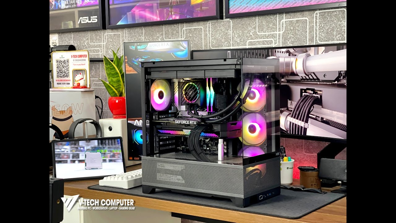 FULL BLACK PC BUILD I7 14700K + RT 3060TI ROG - MIK LUMINE - YouTube