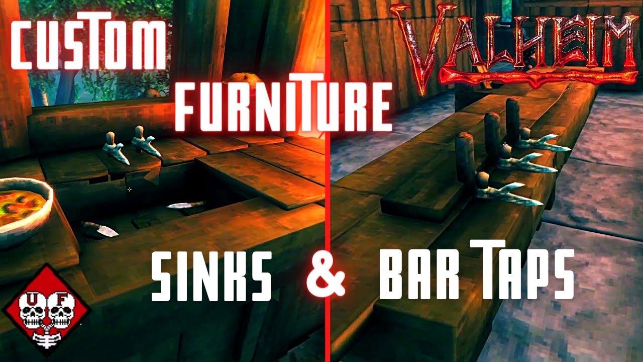 Valheim | How to Build Furniture | Part 3 | Sinks & Bar Taps | Guide ...