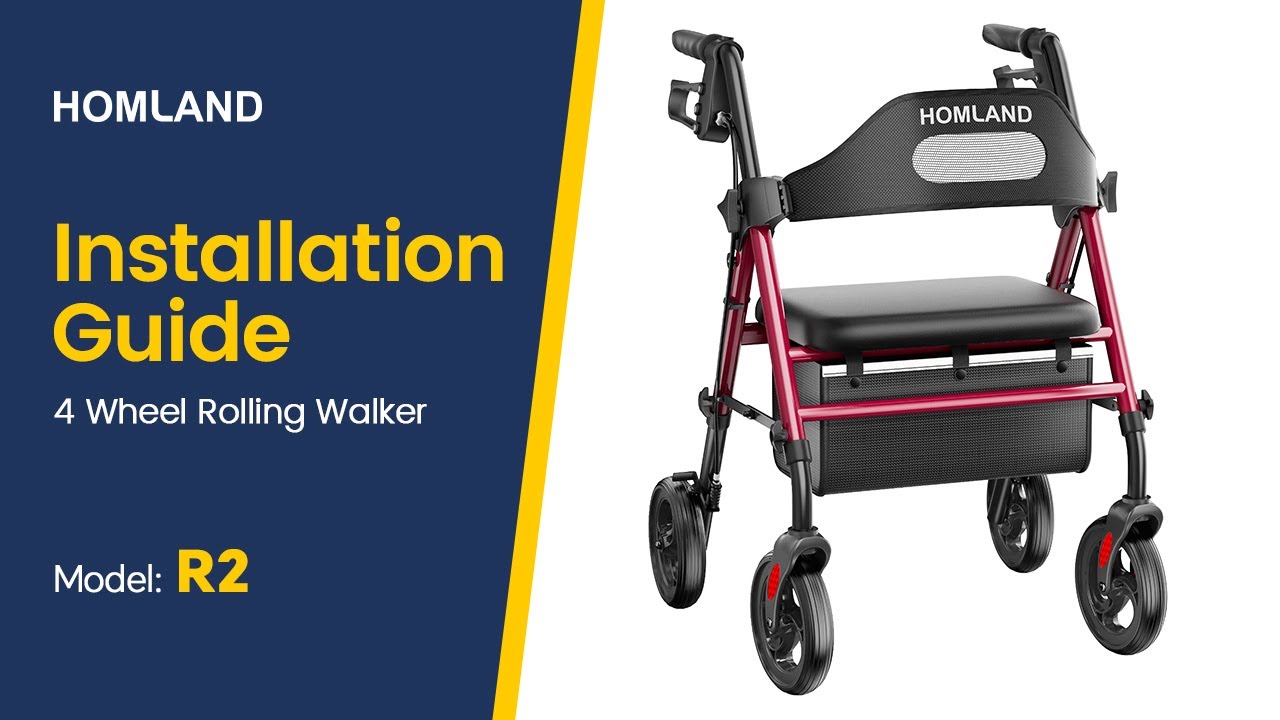 How to Install 4 Wheel Rollator Walker (Model: R2) - YouTube