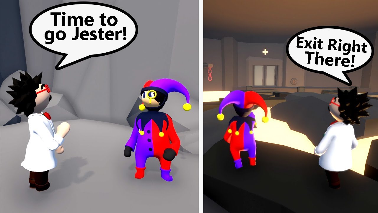 CRAZY SCIENTIST AND JESTER NEEDS TO ESCAPE VOLCANO TOWER in HUMAN FALL ...