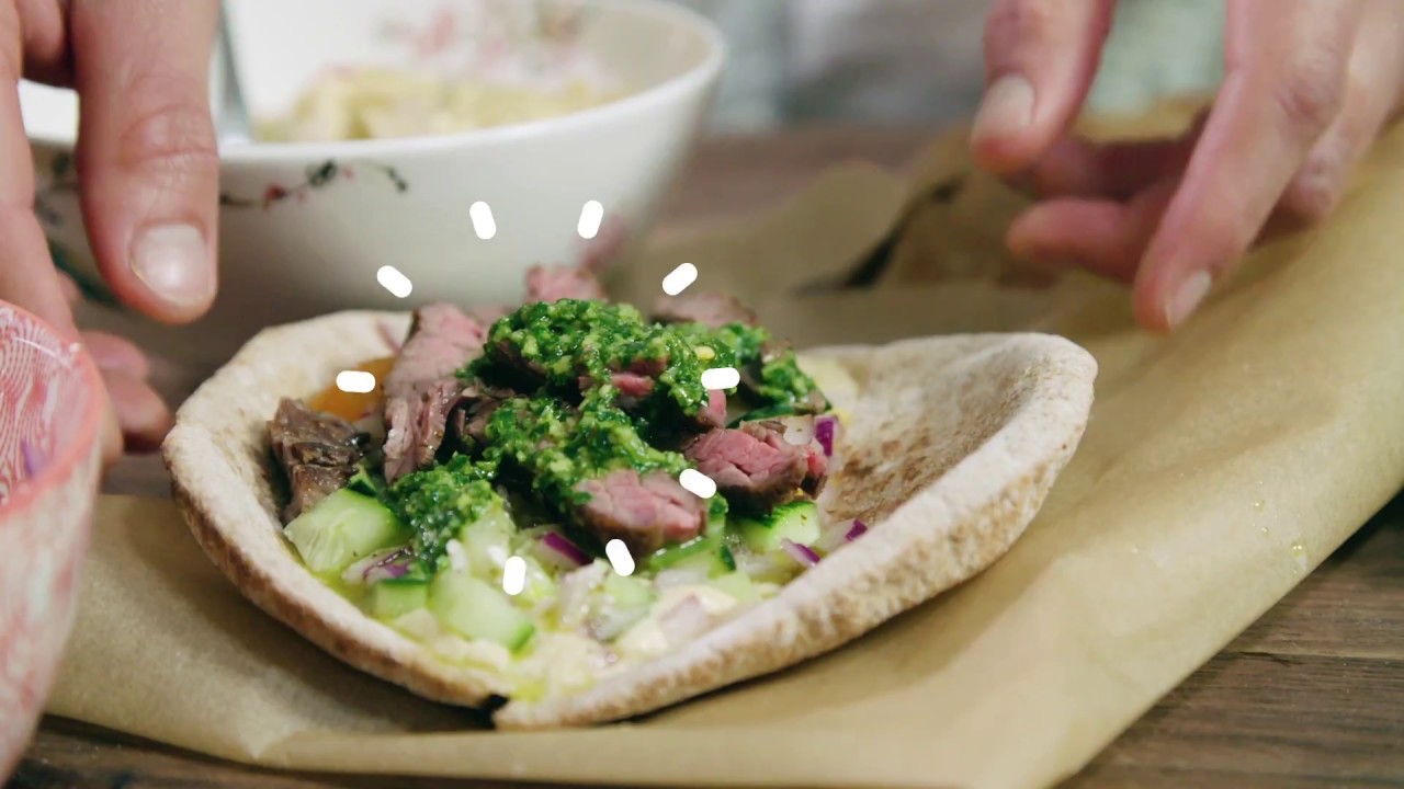A Beef Pita Recipe to Celebrate the Mediterranean Diet - YouTube