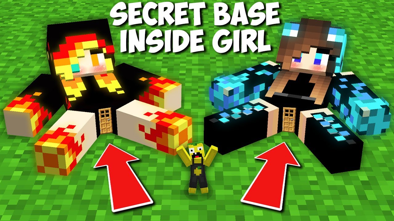 I found the MOST SECRET BASE INSIDE THE LAVA vs WATER GIRL in Minecraft ...