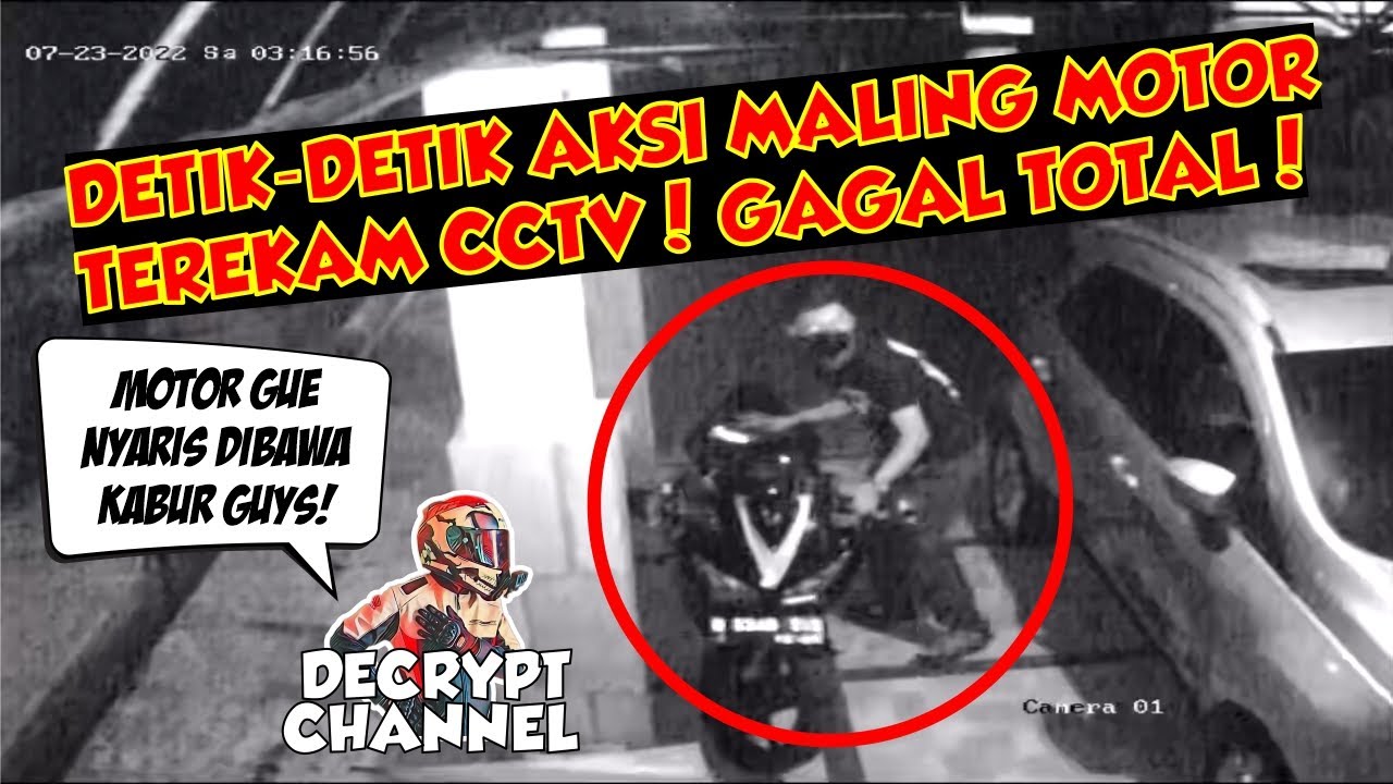 AKSI PENCURIAN KENDARAAN BERMOTOR TEREKAM CCTV | MOTOR GUE HAMPIR JADI ...