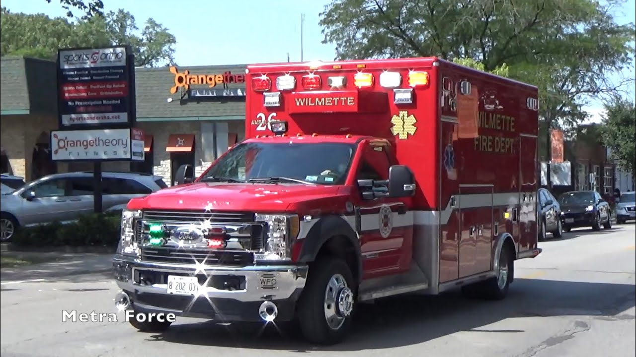 Wilmette IL Fire Dept Ambulance 26 Transporting - YouTube