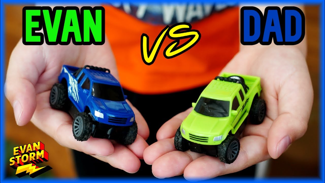 Evan VS Dad Adventure Force Rapid Racers Remote Control (RC) Fun - YouTube