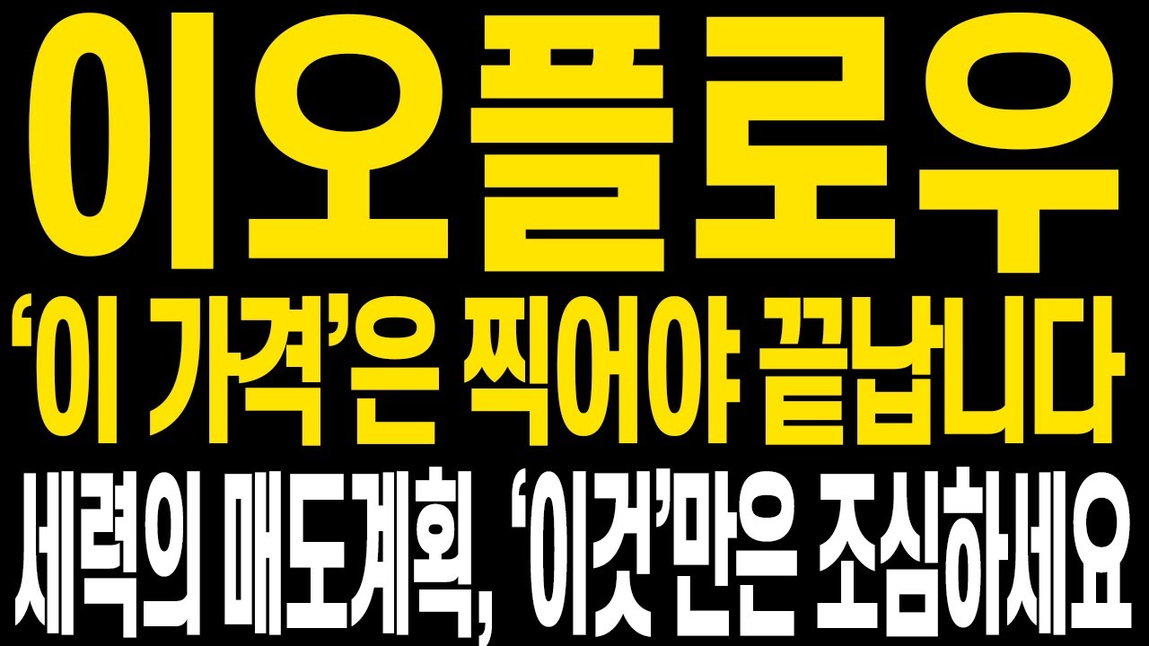 이오플로우 주가전망 이렇게 주가 변동성이 큰 구간에서는 주가 상황과 전망에 대해 명확히 중심을 잡고 있어야 수익 더 볼 수
