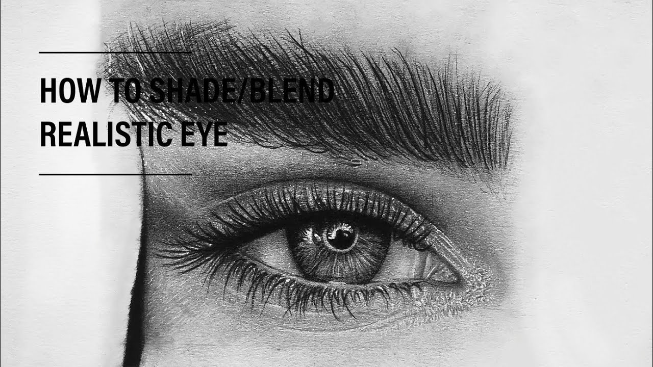 How to shade/blend realistic eye drawing - YouTube