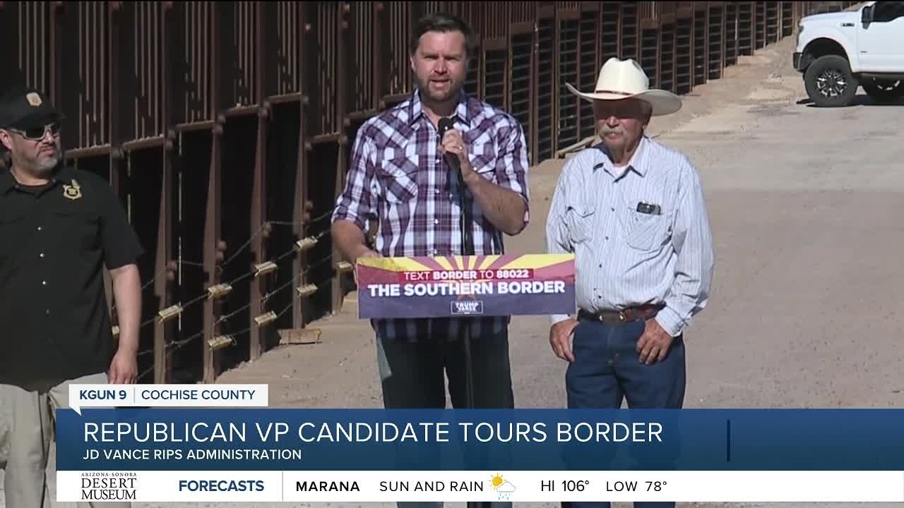 Republican VP Candidate Vance tours border - YouTube