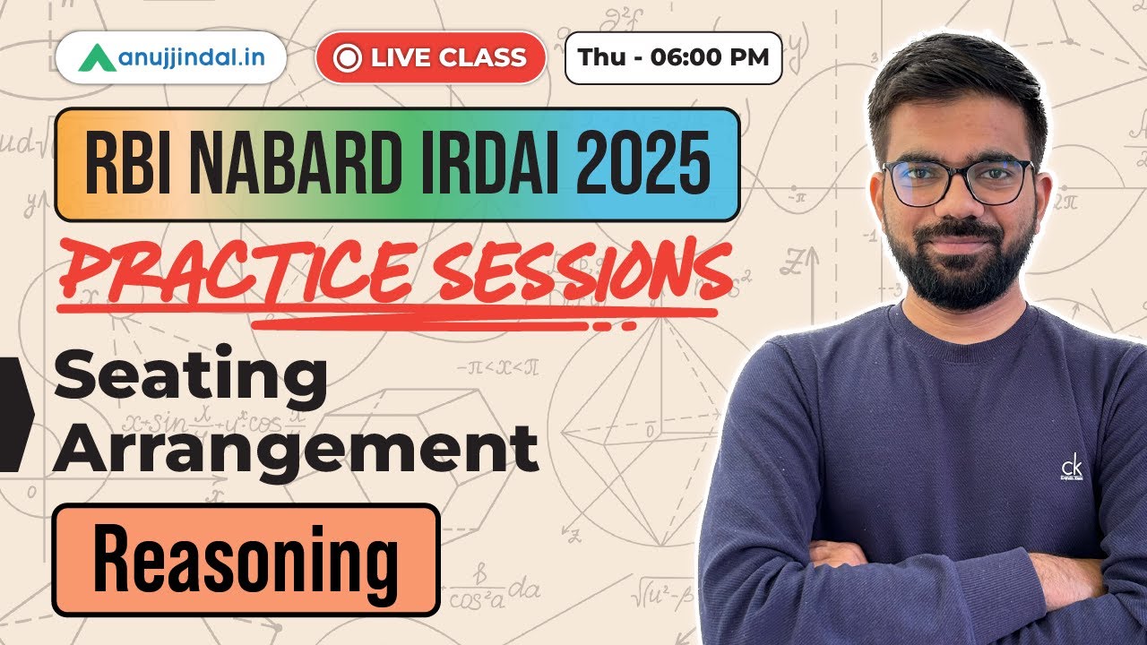 Reasoning RBI Grade B | Seating Arrangement | RBI Grade B 2025 | Anuj ...