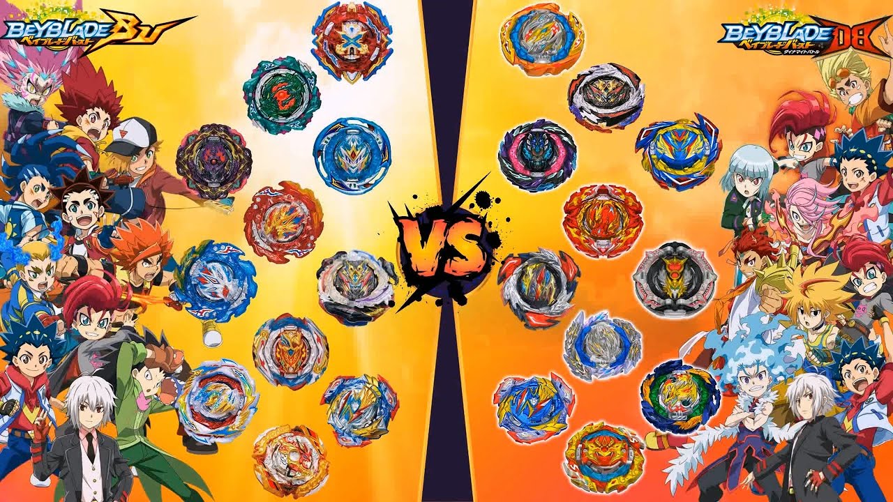 【Beyblade Burst BU Team VS Beyblade Burst DB Team】 11 VS 11 battle ...