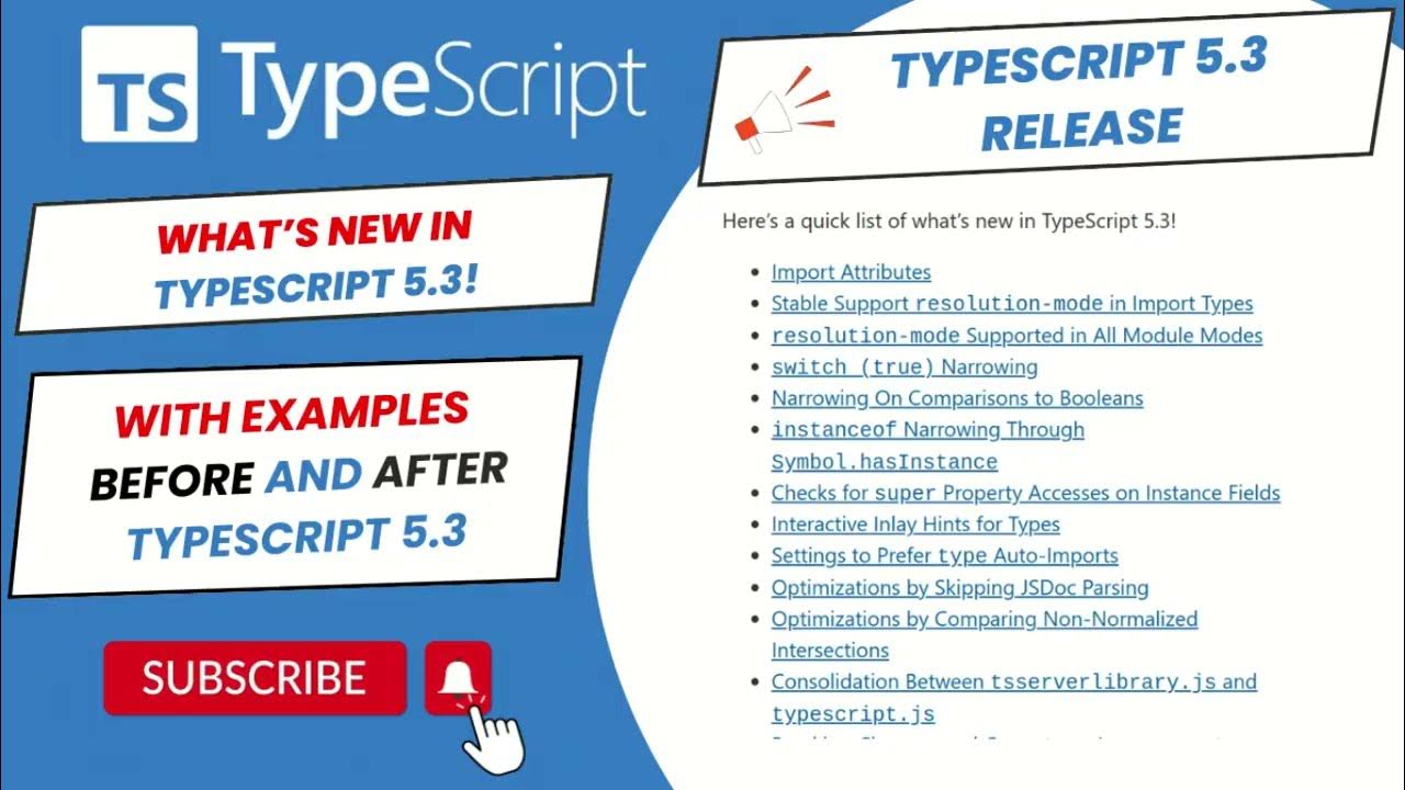 TypeScript 5.3 Release - Before & After with Practical Examples 🔍 - YouTube