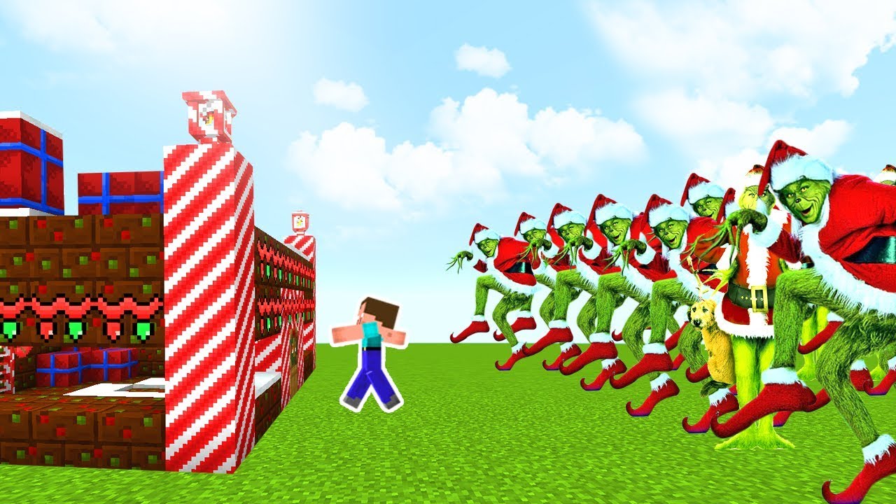 APOCALIPSIS DE EL GRINCH EN MINECRAFT 🛑 RETO DE LA BASE VS APOCALIPSIS ...