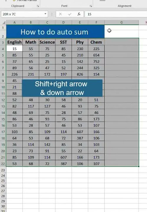 auto sum in Excel - YouTube