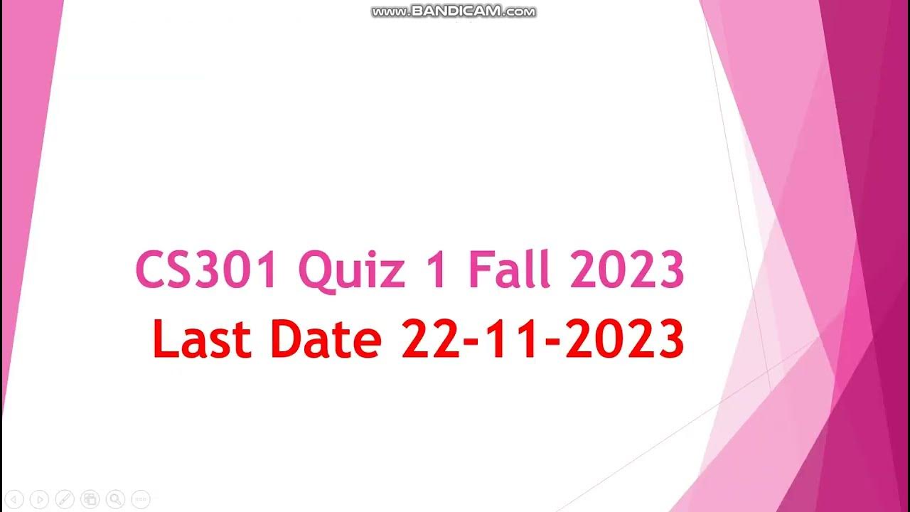 CS301 Quiz 1 Fall 2023 - YouTube