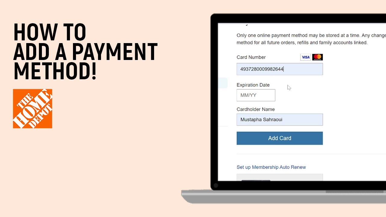 How to Add a Payment Method on Home Depot [easy] - YouTube