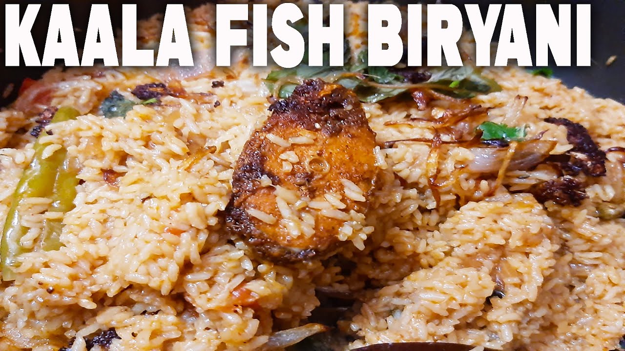 Fish Fry Biryani recipe in Tamil | Kaala Fish Fry Biryani | Salmon Fish ...