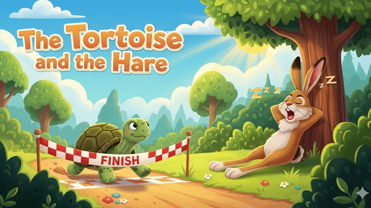 The Tortoise and the Hare 🐢🐇 | A Classic Fable About Perseverance 📌 ...