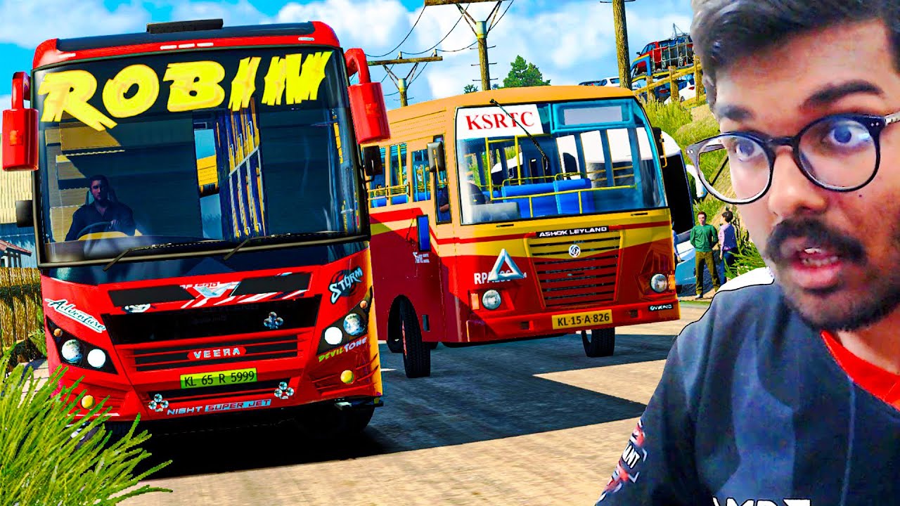 ROBIN BUS and KSRTC SUPER FAST BUS VS MVD Road Trip - ETS 2 Kerala bus ...