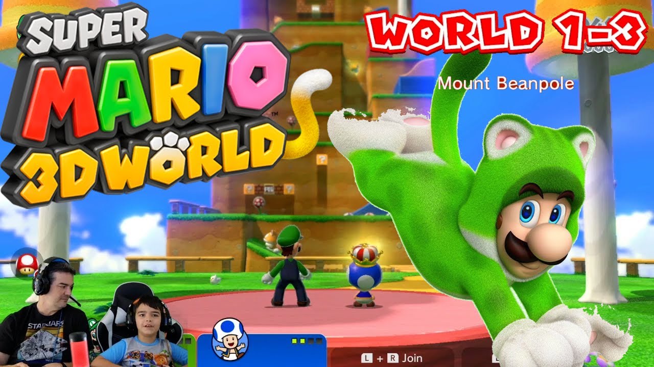 Super Mario 3D World | World 1-3 - Mount Beanpole | Nintendo Switch ...