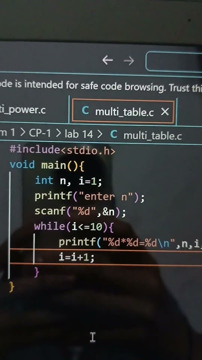 Print multiplication table of a given number in C programming #coding #study #programming - YouTube