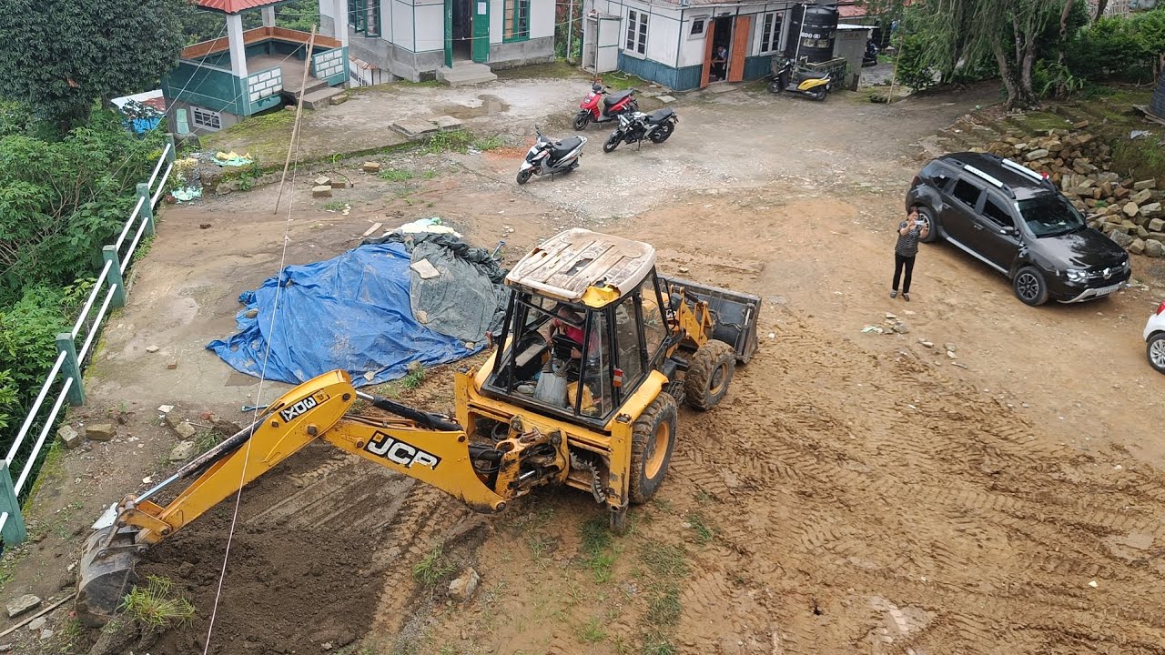 New Office Front Lavaling With JCB 3DX Machine ll JCB Operator Skill l ...