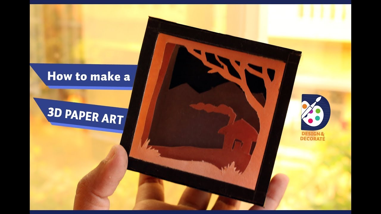 How to make 3D PAPER CUTWORK ART/ DIY /3D Paper cut design - YouTube