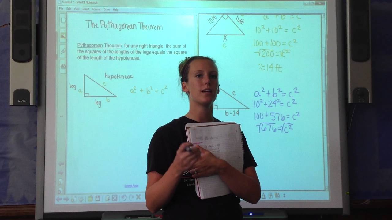 Pre-Algebra 9.3 The Pythagorean Theorem - YouTube