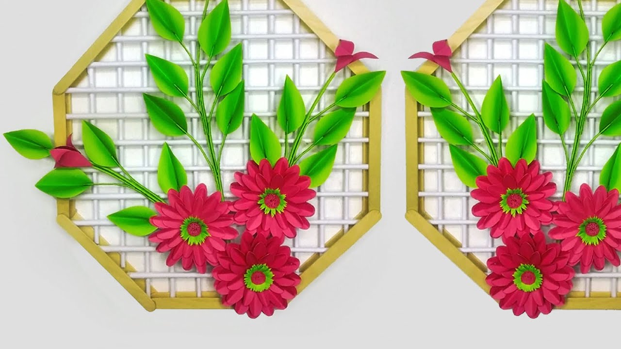 How to Make Paper Flower Wall Mate for Your Living or Bed Rooms ...