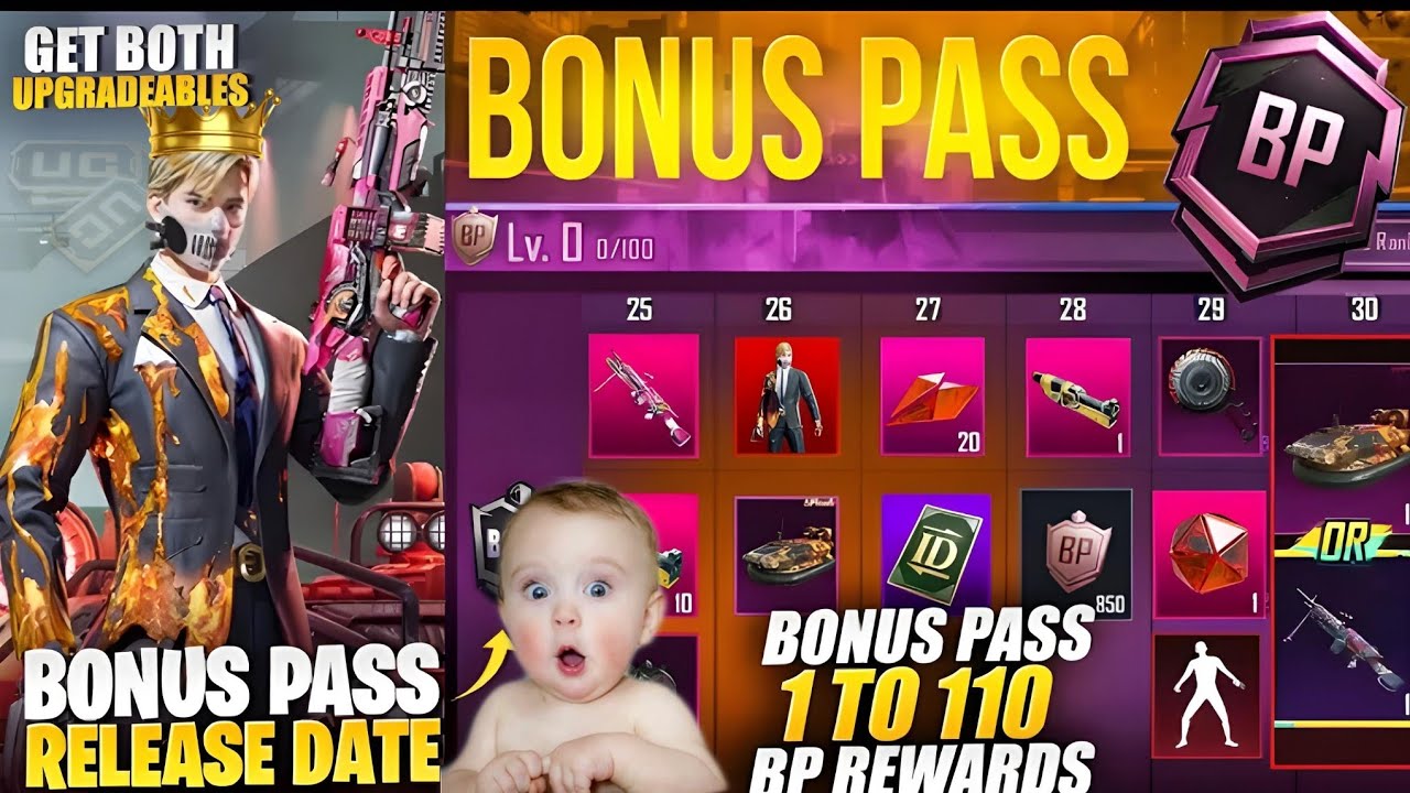 Finally Bonus Pass 1 To 110 Rewards | Best Bonous pass Ever j| Get Free ...