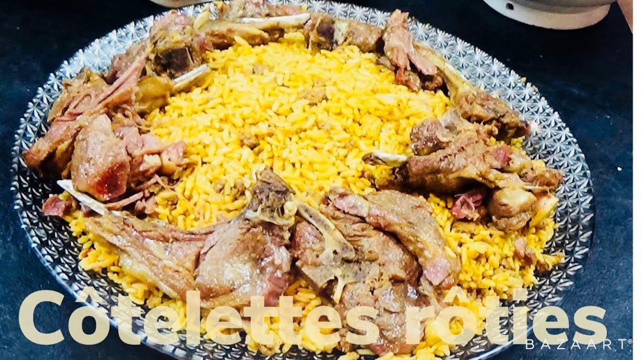 Côtelettes rôties en cocotte accompagées de riz - YouTube