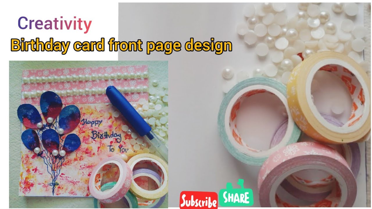 BIRTHDAY CARD FRONT PAGE DECORATION - YouTube