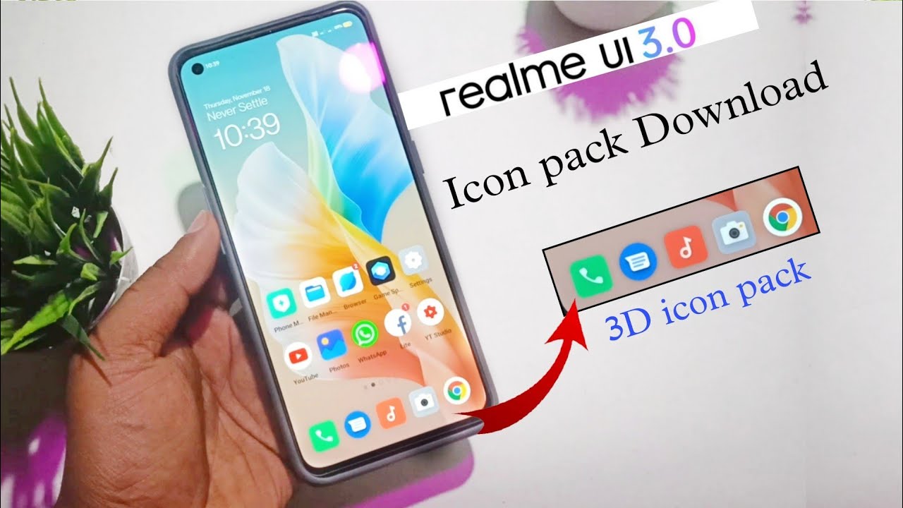 How To apply Realme UI 3.0 Icon Pack Old Realme Device | ColorOS 12 3D ...
