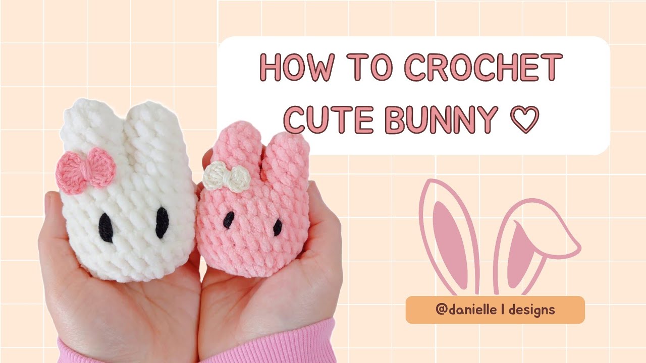How to crochet Bunny plush ♡ Crochet bag charm ♡ amigurumi keychain ...