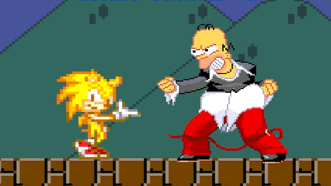 TEAM SONIC THE HEDGEHOG & HOMER SIMPSON FIGHTS AND DESTROYS MUGENS IN ...
