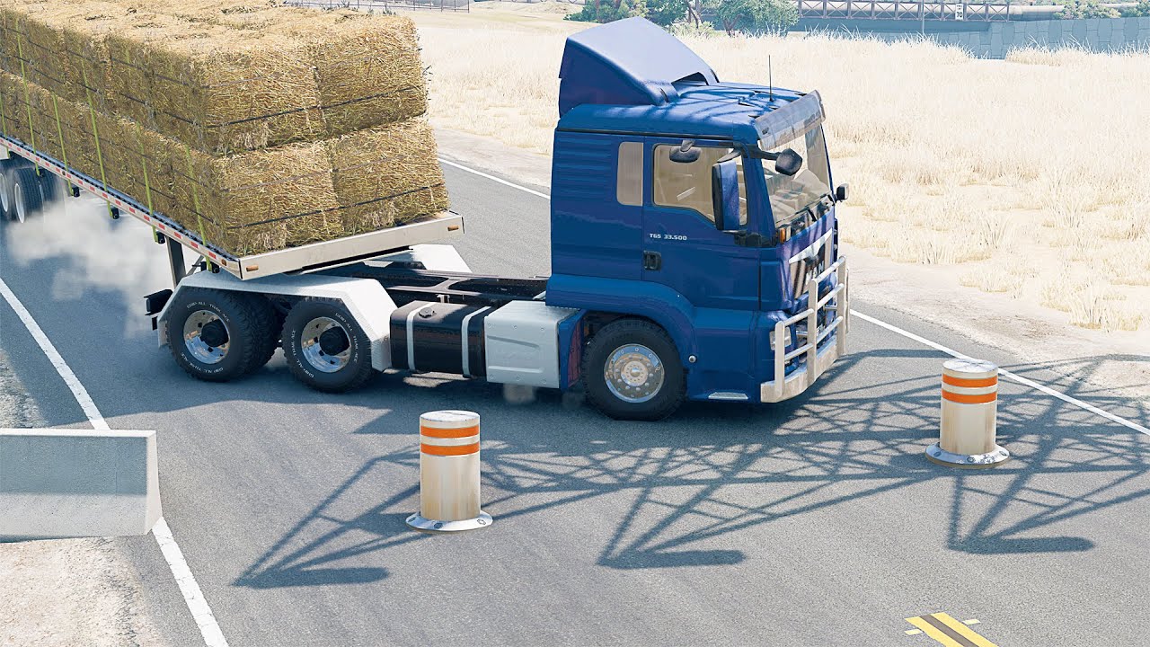 Mobil vs Bollard #9 - BeamNG Drive - YouTube